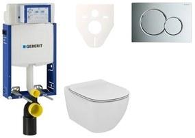 Cenově zvýhodněný závěsný WC set Geberit k zazdění + WC Ideal Standard Tesi 110.302.00.5NF2