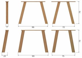 Jídelní stůl z dubového dřeva 100x180 cm Tablo – WOOOD