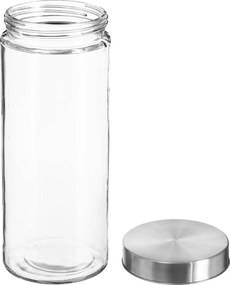 Skleněná nádoba na potraviny s víkem z nerezové oceli, 2000 ml