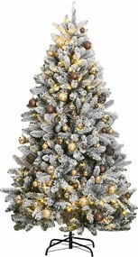 Umělý sklápěcí vánoční stromek s 300 LED a koulemi 270 cm 3210141