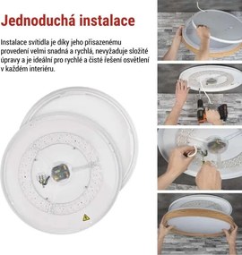 EMOS Stropní LED svítidlo ILVI s dekorem dřeva 500mm 45W CCT s DO ZM5161