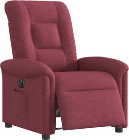 Elektrické polohovací křeslo vínové textil 3303237
