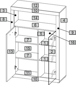 Obývací stěna Ibiza, s osvětlením