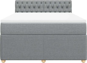 Box spring postel s matrací světle šedá 140 x 200 cm textil 3287486