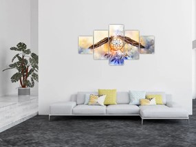 Obraz - Lapač snů s peříčky (125x70 cm)