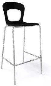 GABER - Barová židle BLOG - nízká, černobílá/chrom