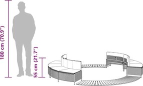 vidaXL Obruba k vířivce polyratan a masivní akáciové dřevo [3270637] Barva: Černá