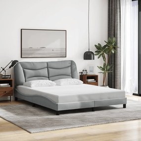 Rám postele s LED bez matrace Hvar Světle šedá 160x200 cm Látka 3213711
