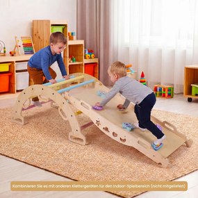 Costway Lezecký oblouk dřevěný Montessori lezecký houpací houpačka s měkkým