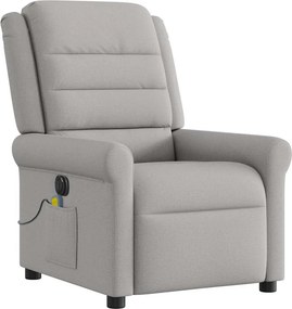 Elektrické masážní polohovací křeslo obláčkově šedé textil 3303313