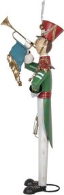 Veliká kovová socha Louskáček Nutcracker s trubkou - 65*71*218 cm