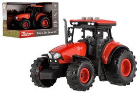 Traktor Zetor plast 9x14cm na setrvačník na bat. se světlem se zvukem v krabici 18x12x10,5cm