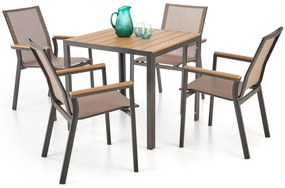 Zahradní stůl Fierro 80 cm hnědý/černý
