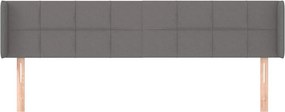 Čelo postele typu ušák tmavě šedé 163x16x78/88 cm textil 3118775