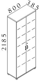 NABYTEK-DESIGNOVY.CZ - S686 03 - Kancelářská skříň Komfort, 80x38,5x218,5 cm, dveře 5/5 , calvados