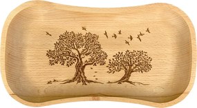 AMADEA Dřevěný servírovací podnos stromy, masivní dřevo, 30 cm