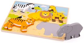 Bigjigs Toys Vkládací puzzle safari