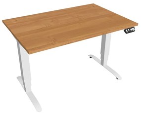 Elektr. nastavitelný stůl 120x80 s pamětí - HOBIS MOTION MS 3M 1200 Dekor stolové desky: olše, Barva kovové podnože: bílá