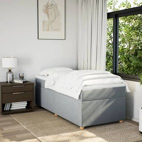 Box spring postel s matrací světle šedá 90x190 cm textil 3285338