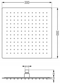 Mexen Cube DR02 podomítkový sprchový set z dešťová specha 30 cm, Černá - 77502DR0230-70