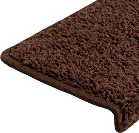 Schodové rohože 30 ks 65 x 21 x 4 cm hnědé s obdélníkovým okrajem 3365828