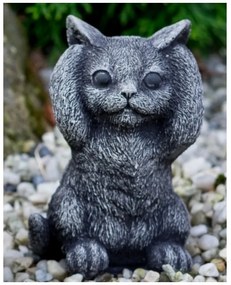 Zahradní soška kotě - zakryté uši