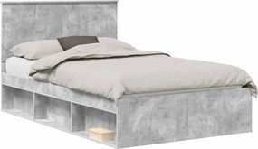 Rám postele s čelo Beton 120 x 190 cm Masivní borové dřevo 3411040