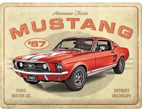 Postershop Plechová cedule: Ford Mustang GT 1967 Red - 40x30 cm