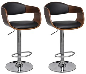 Barové stoličky 2 ks ohýbané dřevo a umělá kůže - Default Title