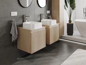 Mexen Rivel, koupelnová skříňka 50 cm, 1 zásuvka, drážkovaná, dub, 91A20-05047-1-BF81