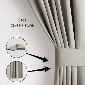 Závěs AmeliaHome Blackout s průchodkami světle béžový