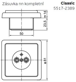 ABB Classic zásuvka jasně bílá 5517-2389 B1