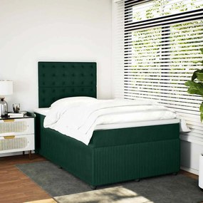 Box spring postel s matrací tmavě zelená 120 x 200 cm samet 3294625