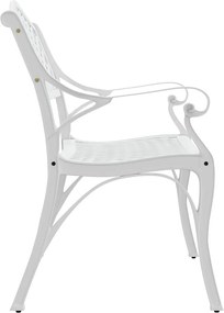 Zahradní lavice 102 cm litý hliník bílá 317746