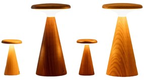 LED stolní lampa v přírodní barvě s dřevěným stínidlem (výška 21 cm) Sylva – Gingko