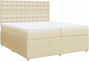 Box spring postel s matrací krémová 200x200 cm textil 3294482