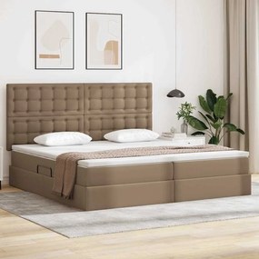Postel s úložným prostorem Cappuccino 200 x 200 cm Umělá kůže 3371684