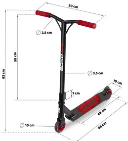 SOKE EVO červená koloběžka Modrá