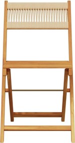 3dílný bistro set béžový polypropylen a masivní dřevo 3281747