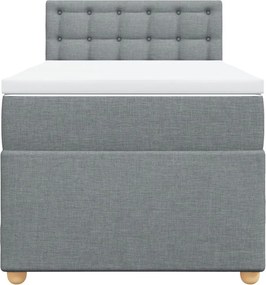 Box spring postel s matrací světle šedá 90x190 cm textil 3286549