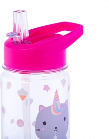 sass & belle Dětská lahev Caticorn 400ml, růžová barva, plast