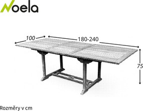 Noela Zahradní rozkládací stůl hranatý Faisal