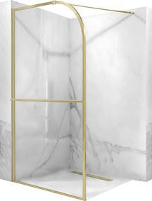 Rea Sky, sprchová zástěna Walk-In 100x200 cm, zlatá matná, REA-K4330