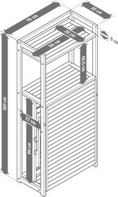 Tchibo - Balkónová jídelní souprava »Lenja« s regálem - barva: hnědá