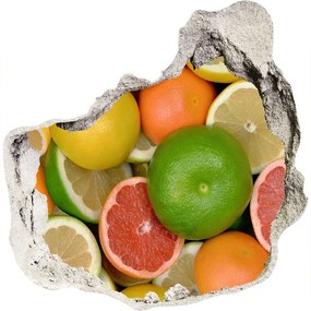 Wallmuralia Nálepka 3D díra Citrusové ovoce 75x75 cm