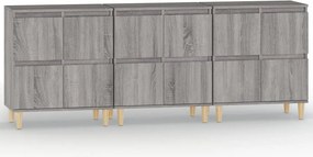 Příborníky 3 ks šedé sonoma 60 x 35 x 70 cm kompozitní dřevo 3185773