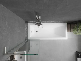 Mexen Next L, 1-křídlová vanová zástěna 50 x 150 cm, transparent, 6mm čiré sklo, profil broušená ocel, 895-050-000-03-00-97