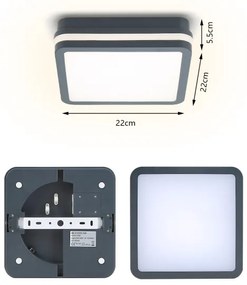 Brilagi - LED Venkovní svítidlo BENE LED/18W/230V 22x22 cm IP54