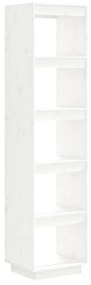 Petromila Knihovna / dělicí stěna bílá 40 x 35 x 167 cm masivní borovice