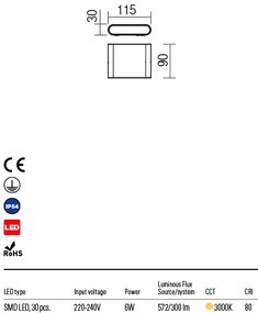 Redo Venkovní LED nástěnné svítidlo Pocket d:115mm Barva: Bílá